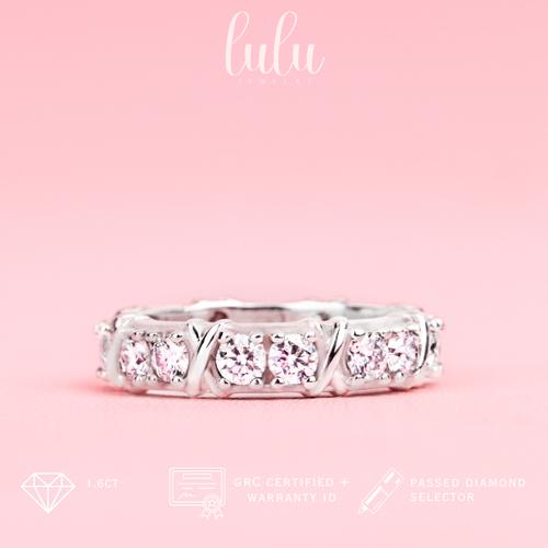 Jual Lulu Moissanite Jewelry Justine Eternity Listring Ring 1,6CT Lapis Emas 18K Sertifikat GRA ...