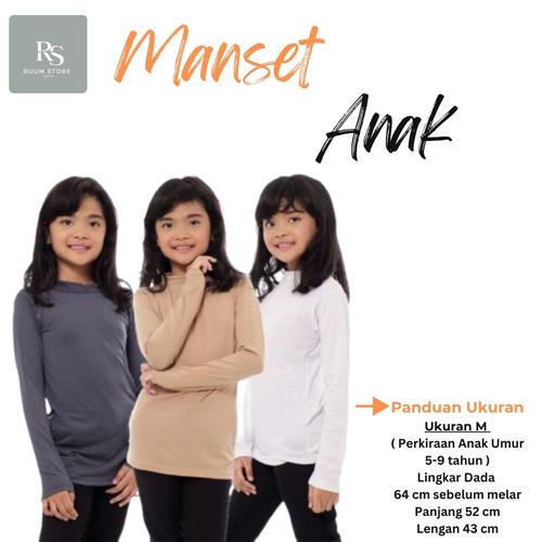 Promo Mangset anak lengan panjang spandek polos - M 5-9 Tahun,, Putih ...