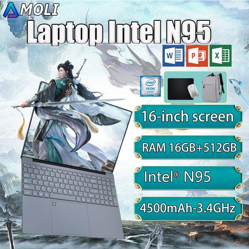 Promo [2024 Baru] Amoli Laptop Baru Asli 16,0‘’ Layar IPS HD intel N95 ...