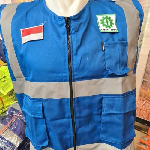 Jual Rompi Safety Bahan Drill / Rompi Proyek Warna Biru Murah ...