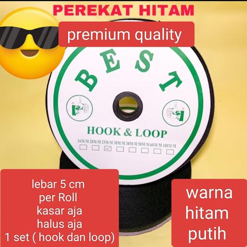 Jual perekat hook dan loop best premium quality ukuran 5 cm per roll ...