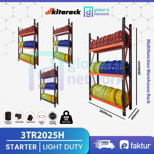Jual KITARACK Tire Rack 3TR2025 3 Layer Frame Hitam Panjang 2 Meter x ...