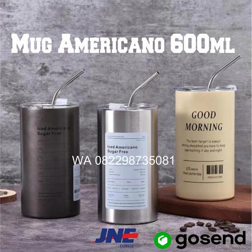 Jual Gelas Tumblr Thermos Americano Mug Kopi Stainless Steel 600 Ml ...