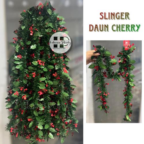 Jual Slinger Tinsel Xmas / Hiasan Pohon Natal / Slinger Daun Cherry ...