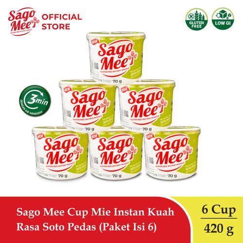 Promo Sago Mee Mie Instan Cup Kuah Rasa Soto Pedas 70 gram (Paket Isi 6 ...