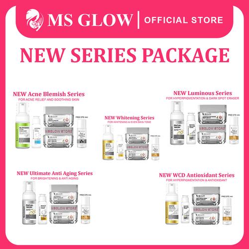 Promo MS GLOW PAKET WAJAH NEW SERIES - ACNE ULTIMATE WHITENING LUMINOUS ...