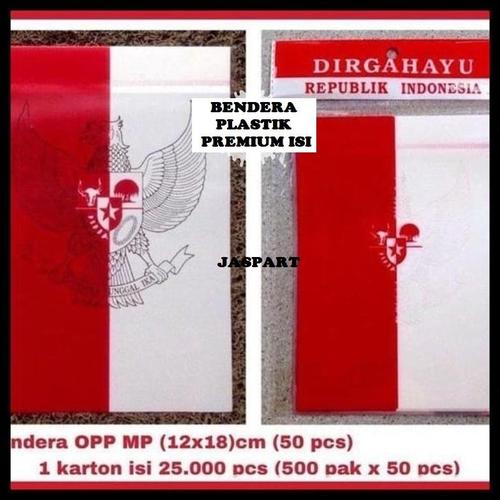 Jual BENDERA PLASTIK PREMIUM ISI 50 BENDERA MERAH PUTIH BENDERA HUT RI ...