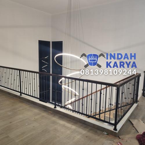 Jual Railing tangga handrail kayu besi pipa galvanis - Tanpa kayu ...