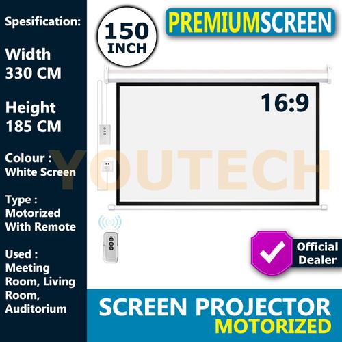 Jual Premium Screen Projector 150 inch Rasio 16:9 Motorized - Layar ...