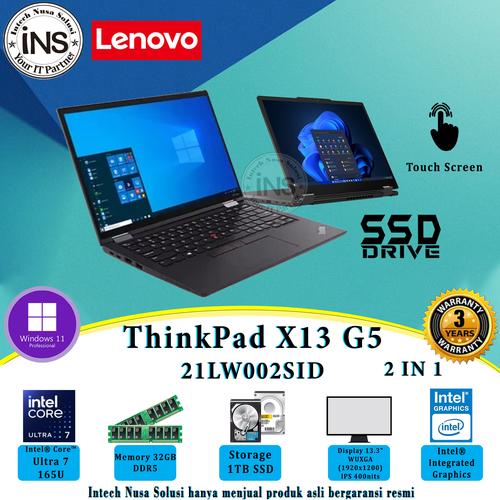 Jual Lenovo ThinkPad X13 G5 2SID 2IN1 Touch Intel Ultra 7 165U 32GB 1TB SSD W11P 3Y - Jakarta ...