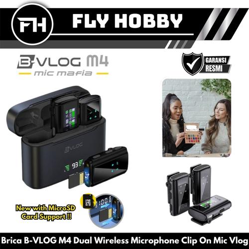 Promo Brica B-VLOG M4 Dual Wireless Microphone Clip On Mic Vlog With Charging Case - BVLOG M4 ...