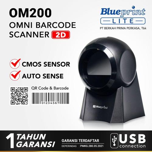 Jual BLUEPRINT SCANNER BARCODE 2D OM200 Auto Scan, QR code & Barcode ...