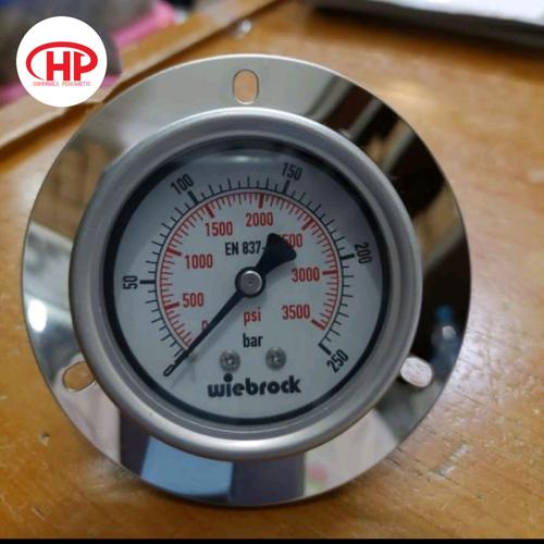Jual PRESSURE GAUGE WIEBROCK 2,5 INCH 250-BAR STAINLES BRASS MODEL PAYUNG DRAT 1/4"INCH DRAT ...