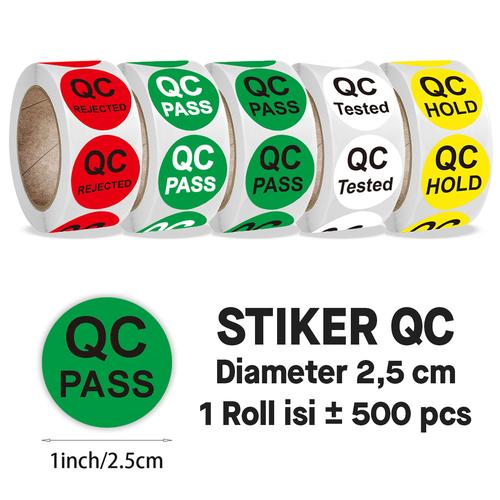 Jual Label Sticker QC Passed Tested Rejected Bundar 2,5 cm (500pcs ...