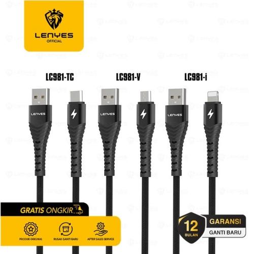 Promo LENYES LC981 LC983 LC987 Micro Type C Lightning 2.4A Kabel Fast Charging Universal Sync ...