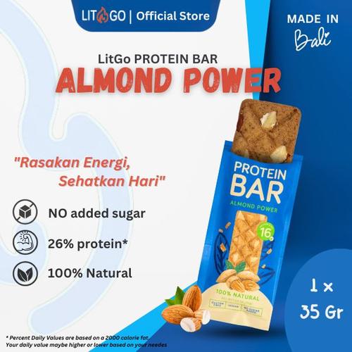 Jual LITGO Natural Protein Bar: Almond Varian (Tinggi protein, rendah ...