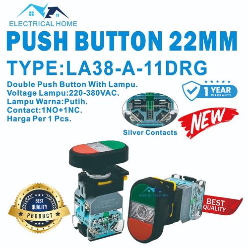 Jual Double Push Button With Lampu 22mm TYPE LA38-11DRG - Kota Surabaya - Electrical Home ...