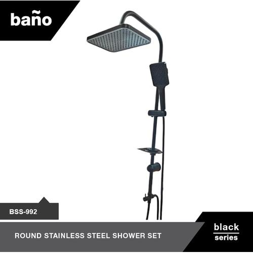 Jual SHOWER TIANG set Kotak Bano Stainless steel Black series WALL ...