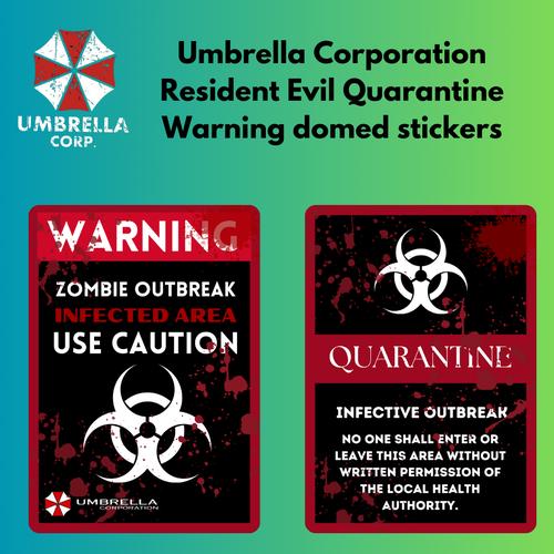 Jual Stiker Umbrella Corporation Resident Evil Quarantine Warning domed ...