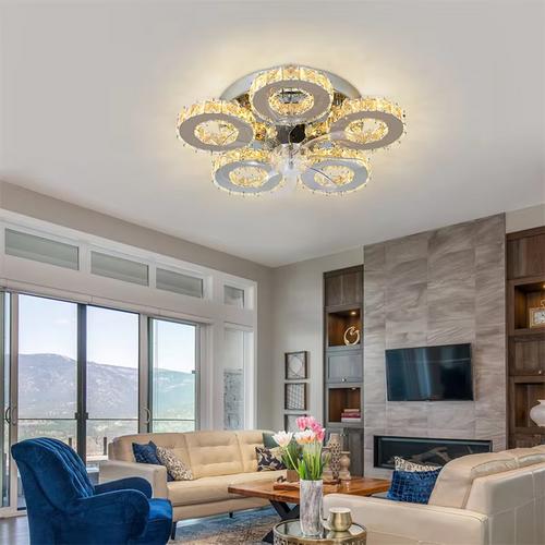 Jual Lampu Kipas Kristal 5-Ring Lampu Langit-langit Untuk Ruang Tamu ...