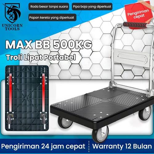Jual 500kg Ukuran72×48cm Trolley Troli Barang Angkut Troli Lipat Lipat ...