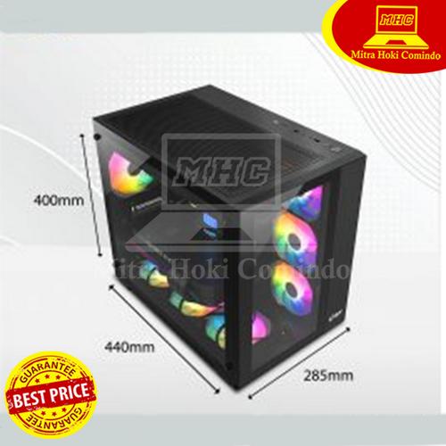 Jual CASING PC CASING KOMPUTER GAMING ENLIGHT Z6 BLACK 3 FAN RGB PC ...