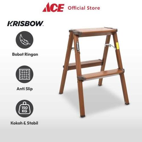 Jual Ace Krisbow Tangga Lipat Aluminium 2 Step Motif Kayu - Cokelat ...