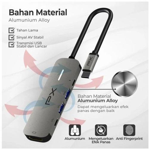 Jual PX Hub Converter USB Type C to USB Type C 4K HDMI 5 in 1 - Jakarta ...