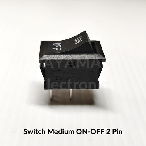 Jual Saklar Switch ON OFF kotak Medium 2 pin / Rocker switch On Off 2P ...