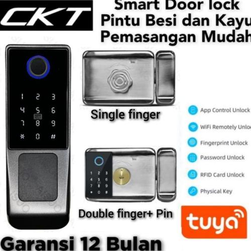 Jual smart door lock pintu kayu besi finger Print kunci sidik Jari neww ...