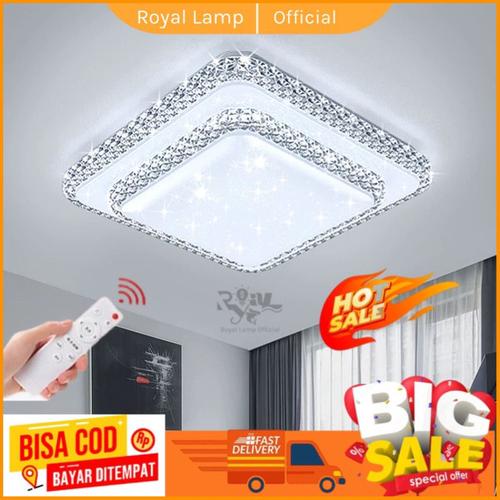 Promo Lampu Ceiling LED Akrilik Remote Control 40W Kotak Dua Tingkat ...