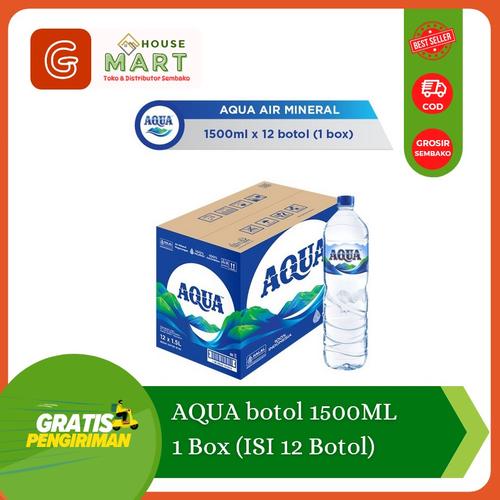 Promo AQUA BOTOL 1500 ML 1 DUS (12 BOTOL) / Air Minum Dalam Kemasan ...