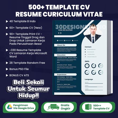 Jual 500+ Template CV Resume Curiculum Vitae Lamaran Kerja Word PPT PSD ...