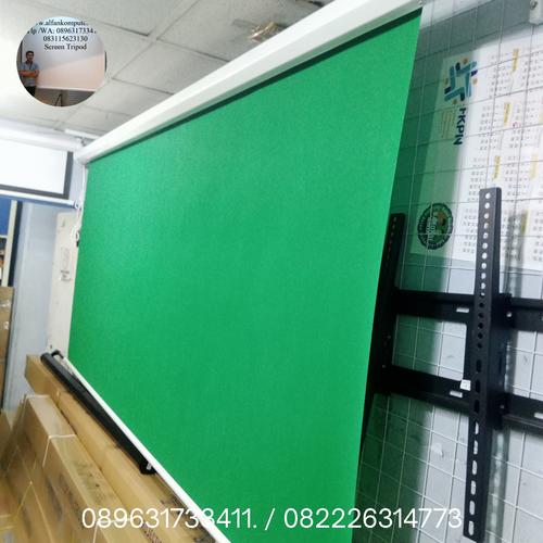 Jual layar green screen otomatis 244cm x 244cm green screen elektrik ...