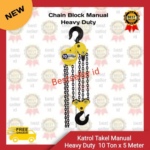 Jual Chain Block 10 Ton 5 Meter / Katrol Takel Kerekan Manual 10T x 5m ...