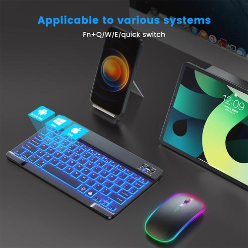 Promo Keyboard Wireless Bluetooth dengan RGB Backlight support iOS ...