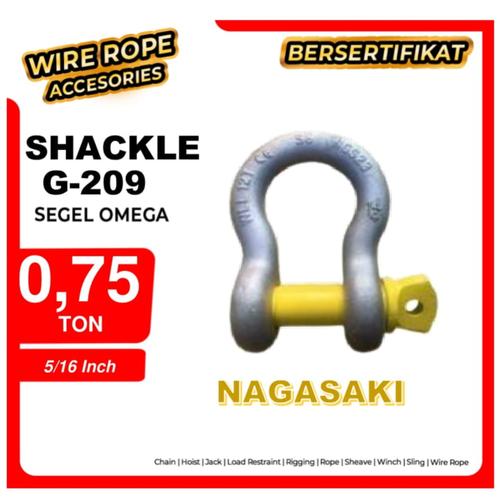 Jual Shackle Omega / Segel / Shackle G-209 Uk 5/16" Kapasitas 0,75 Ton ...