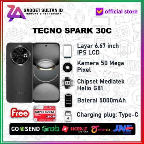 Promo Tecno Spark 30C 128GB 6GB RAM | 256GB 8GB RAM Garansi Resmi Indonesia - BUNDLING TWS, 6 ...