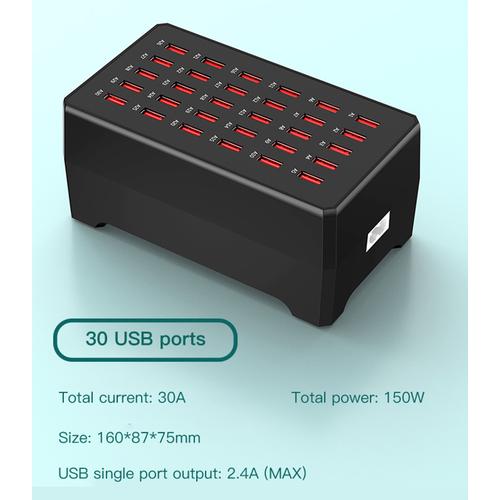 Jual USB Charger 30 Port Smart Fast Charger Desktop USB Charger Station ...