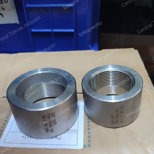 Jual Half Coupling 11/2" inch Stainless Ss304 Class 3000 Drat NPT #3000 ...