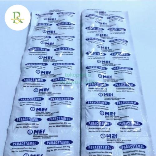 Jual PARACETAMOL MEF OBAT DEMAM TABLET 500 MG per 1 strip isi 10 tablet ...