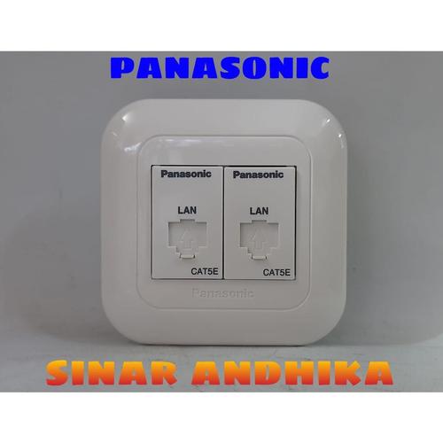 Jual Modul / Jack Data Cat 5E Double + Frame Putih Panasonic Wej 78029 ...
