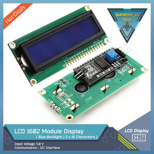 Jual LCD1602 I2C IIC LCD Blue Screen Backlight | 5V | Raspberry pi ...