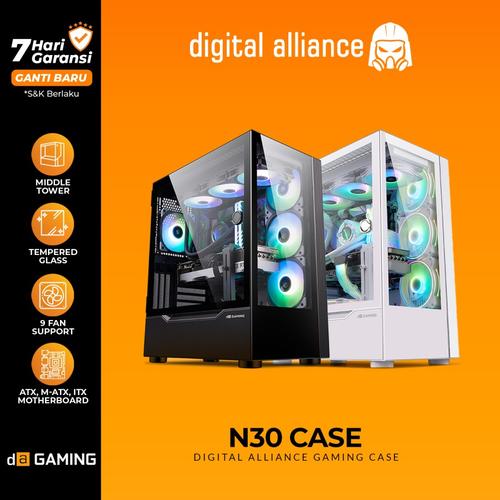 Jual CASING PC DIGITAL ALLIANCE N30 ATX CASE KOMPUTER KACA TEMPERED ...