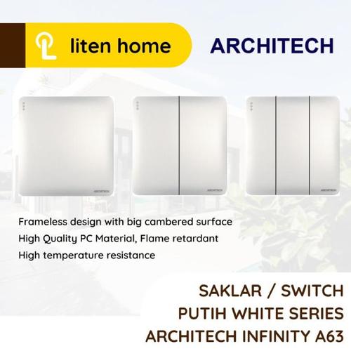 Jual Saklar / Switch Lampu Putih White Series Architech Infinity A63 ...