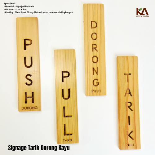 Jual Sign Push Pull Kayu / Tulisan Tanda Tarik Dorong Custom Grafir ...