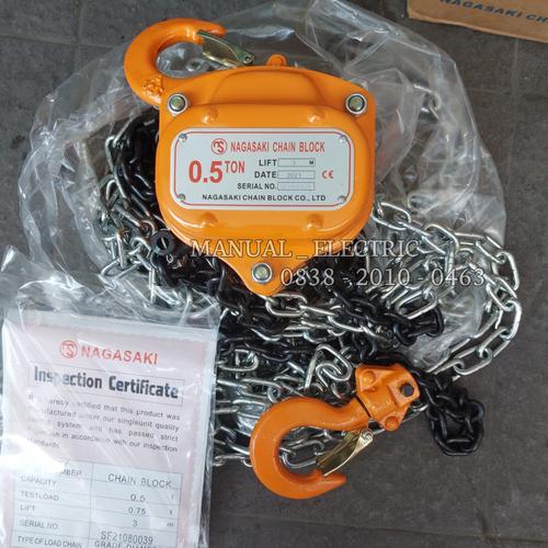 Jual Takel Hand Manual 0,5 Ton 3 Meter Chain Block Nagasaki Takel 500Kg ...