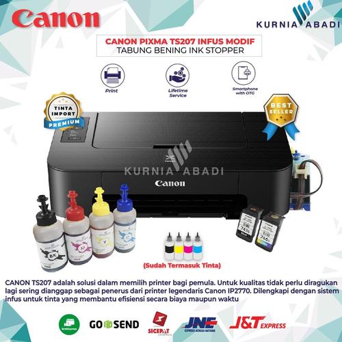 Jual Printer Canon PIXMA TS207 Infus Tabung Bening Print Only - Tinta Standar, Packing Standar ...