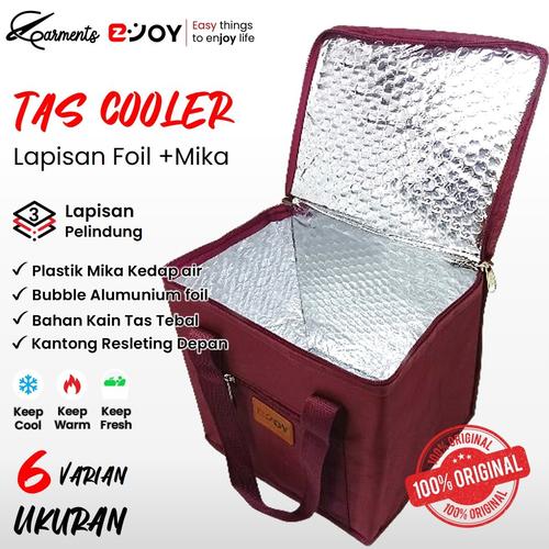 Promo Tas Bekal Thermal Foil + Mika Warna Merah 6 Ukuran Merek Ezjoy ...