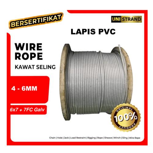 Jual Sling Wire Rope / Kawat Seling / Seling PVC Dia 4×6 Galvanized UNISTRAND - Jakarta Timur ...
